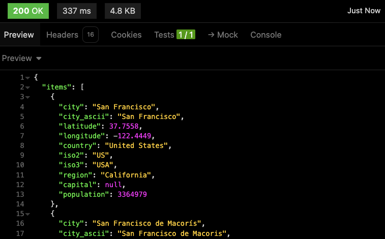 World Cities API - API Robots